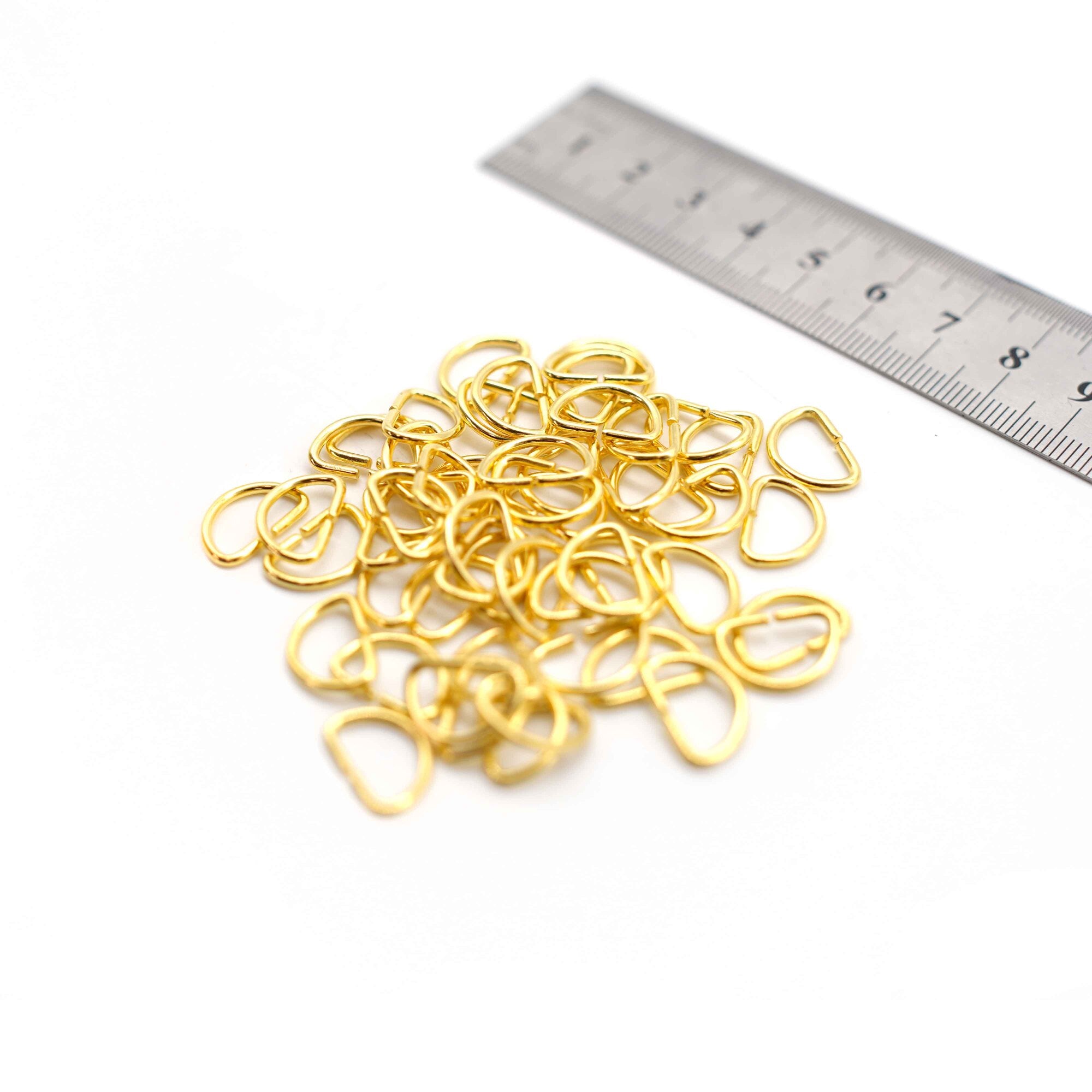 D Rings - 13mm - Gold - Pack of 20