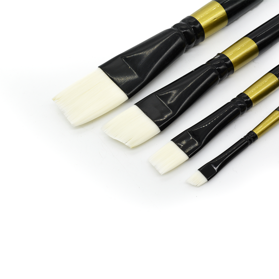 Flat & Angled Brush Set - 4 Pack