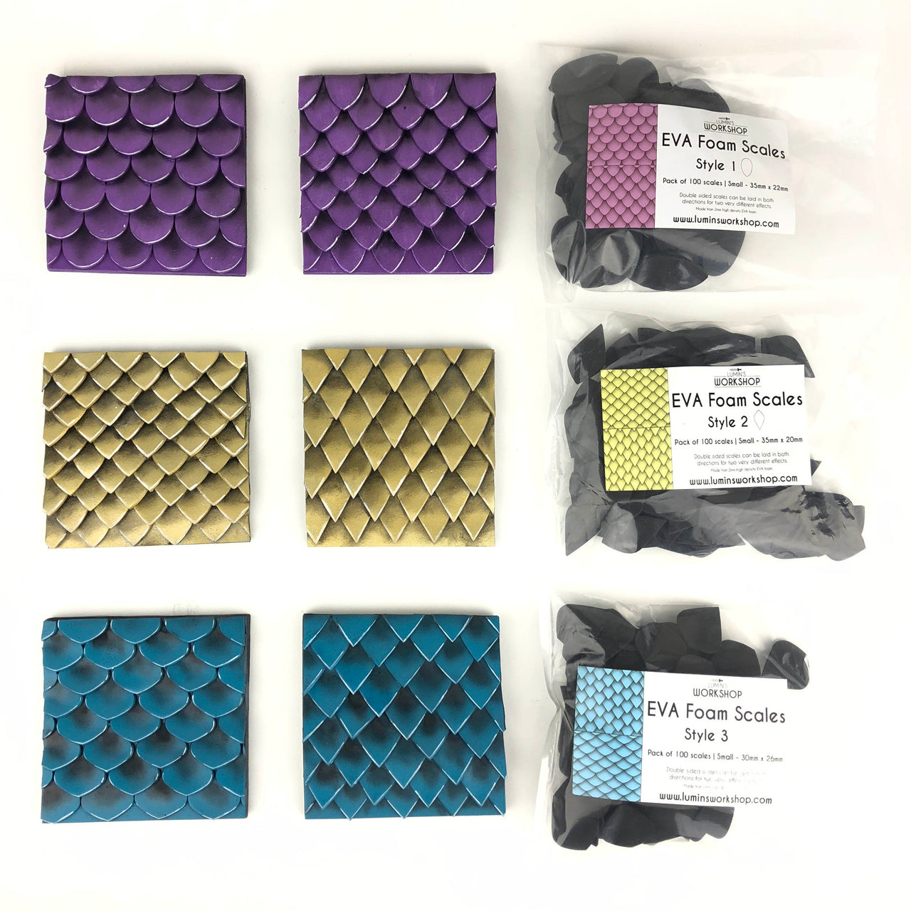 EVA Foam Scales Sample Pack - 6 Scales