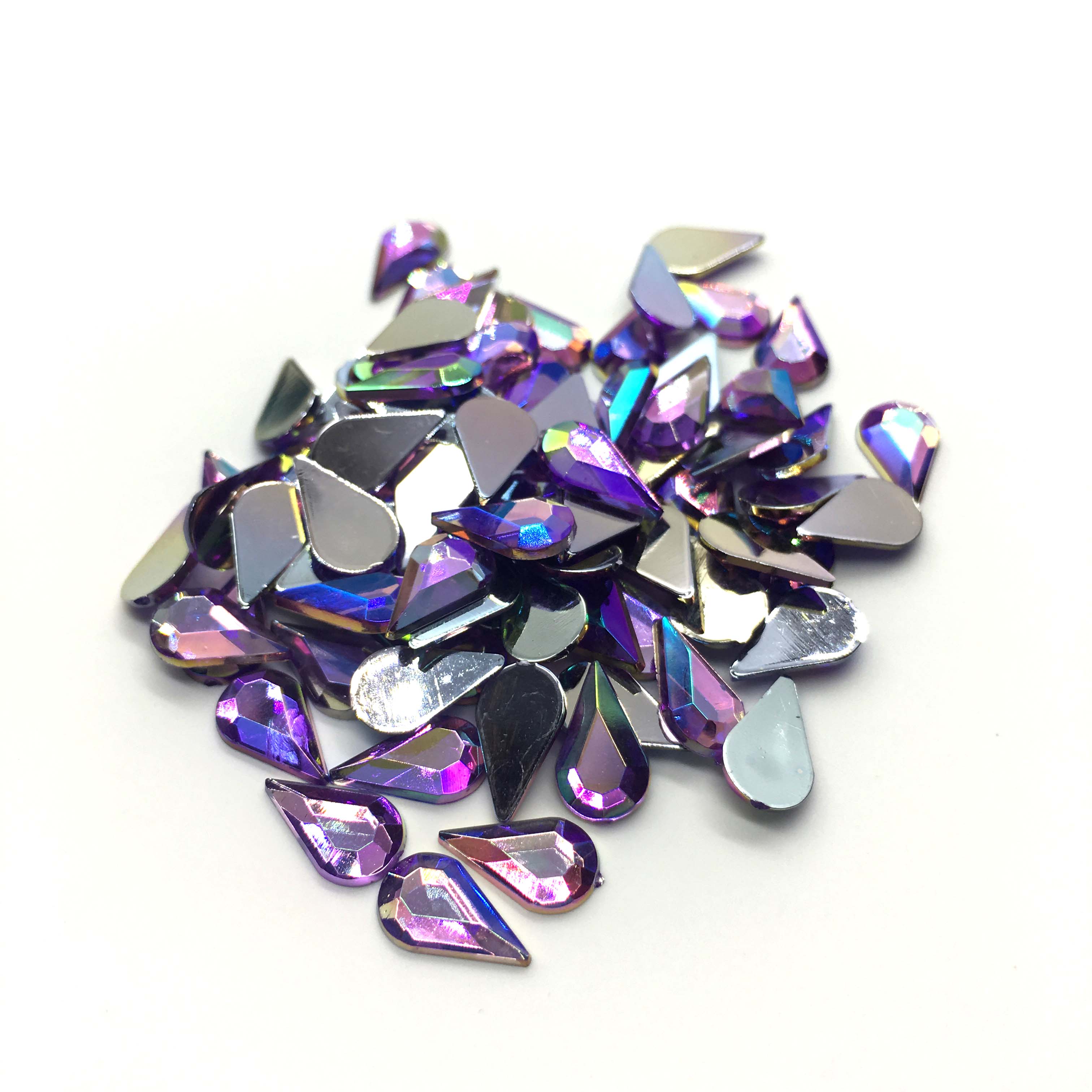 Teardrop Flatback Rhinestone 6x10mm - Available in 11 colours